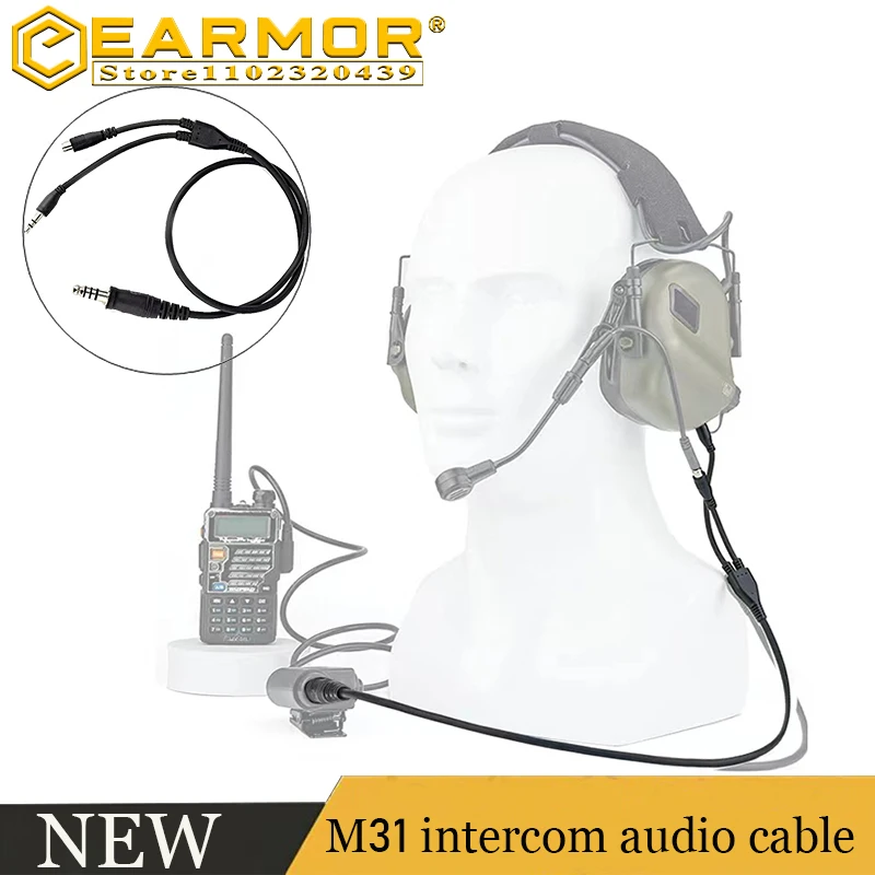EARMOR-Tactical-Headset-Adapter-Wireless-Intercom-Audio-Cable-Military ...
