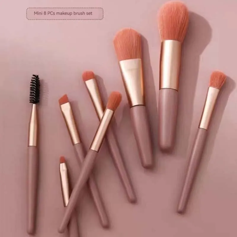 Beginner-Makeup-Brush-Mini-Set-of-8-Portable-Makeup-Soft-Bristle-Makeup ...