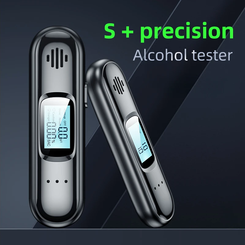 Portable-Non-contact-Alcohol-Tester-Breathalyzer-Rechargeable-With-LED ...