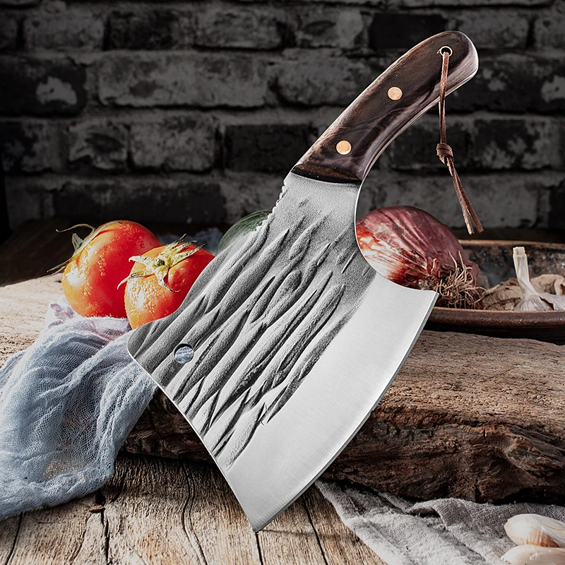 Ax Forging and Cutting Bone Axe Solid Wood Handle Professional Butcher ...