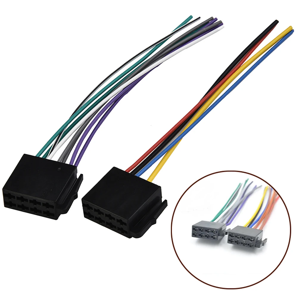 Car-Stereo-Radio-ISO-Cable-Adapter-ABS-Universal-Male-Plug-To-Female ...