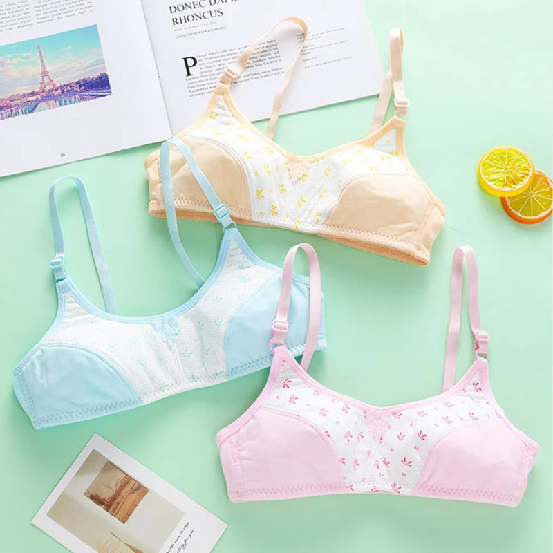 Sutiã de algodão fino sem armação para meninas, roupa íntima ...