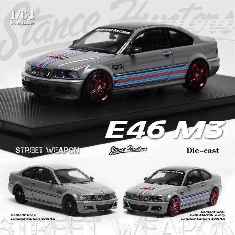 Stance Hunters x Street Weapon 1:64 E46 M3 Cement grey Die-Cast Car ...
