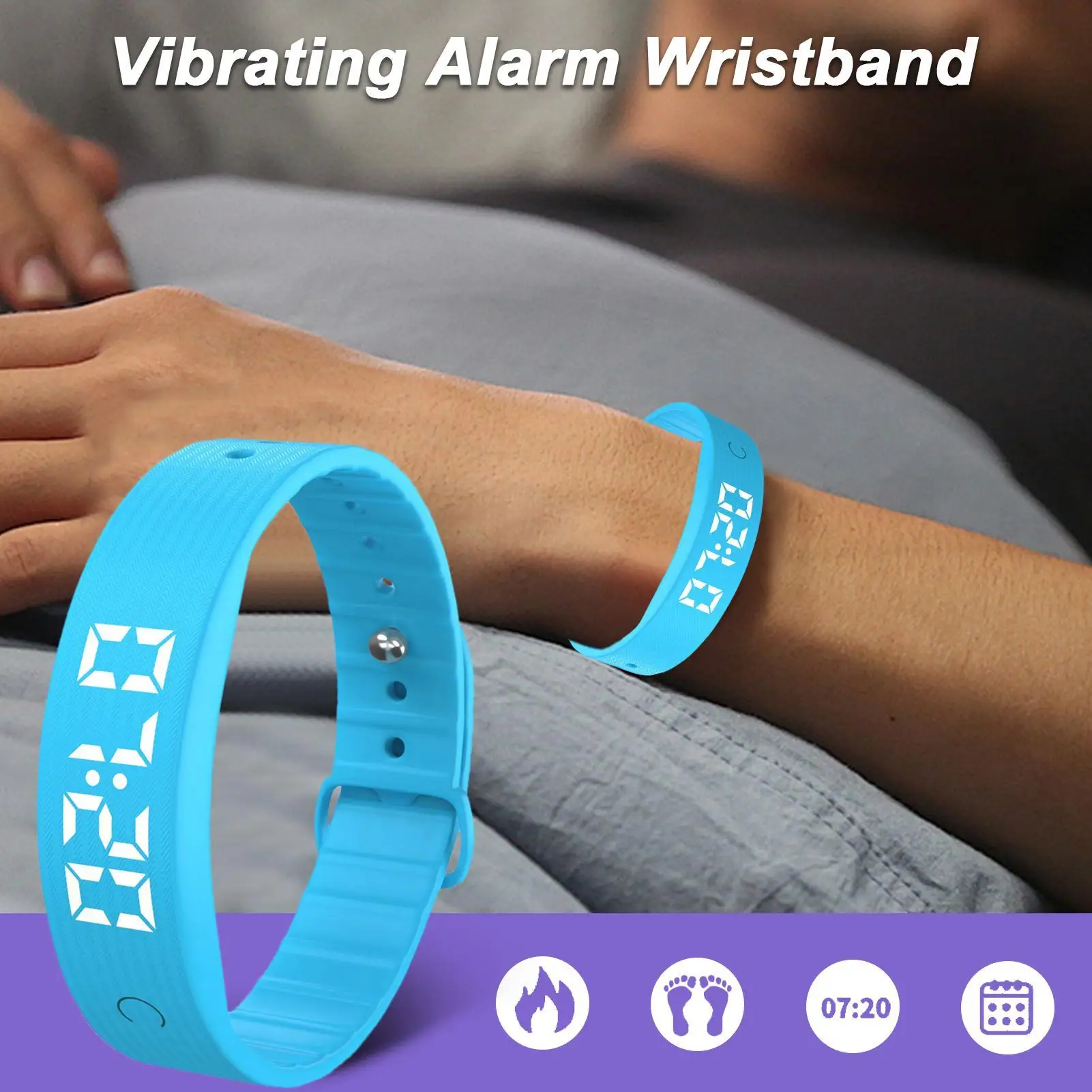 Shock Watch Alarm Clock Rechargeable Reminder With Timer Heavy Sleepers ...
