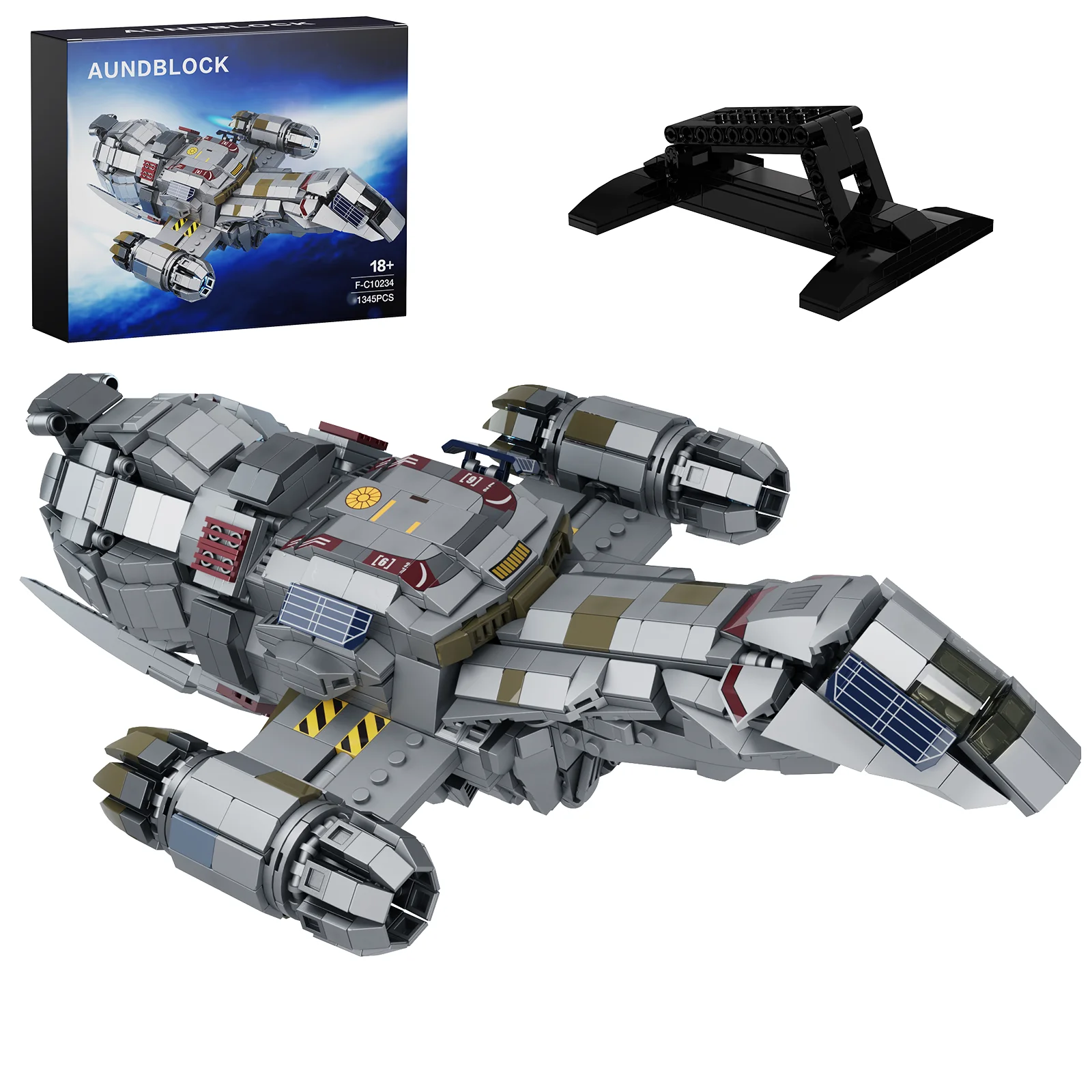MOC Serenityed Spaceship Building Blockswith Display Stand,Shuttle Ship ...
