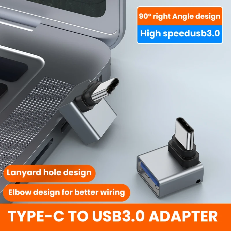 90 Degree USB 3.0 Type-C OTG Adapter Type C USB C Male To USB Female ...