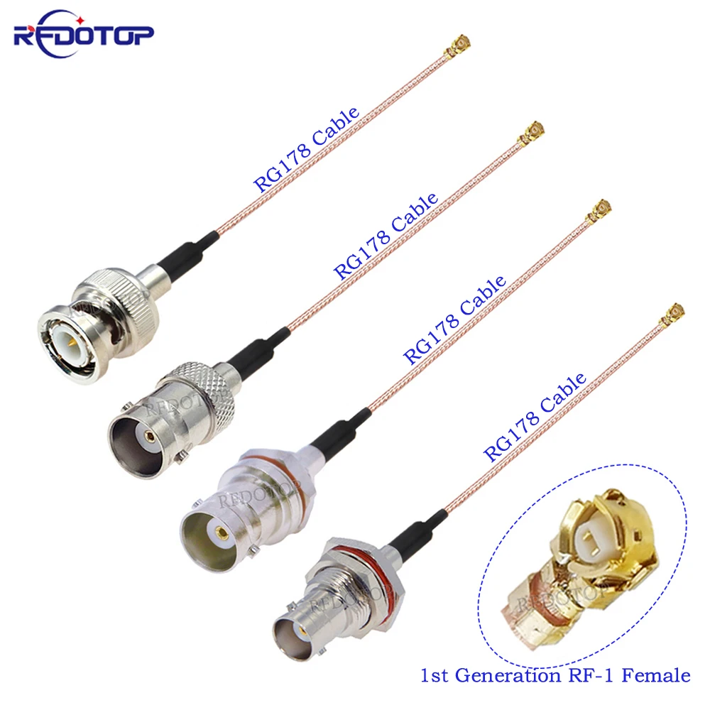 1Pcs RG178 Cable BNC Male/Female to u.FL IPX-1 Female Connector 50Ohm ...