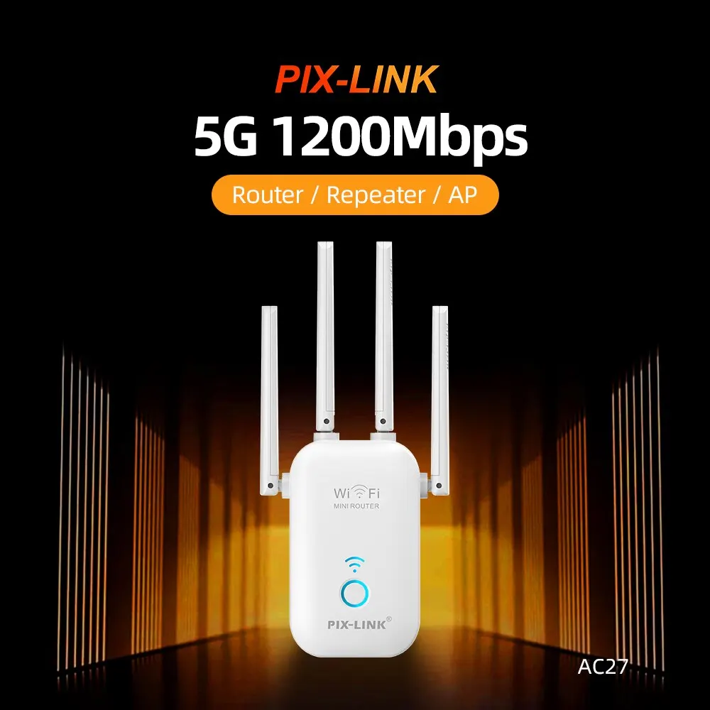 PIX-LINK-AC27-1200Mbps-WiFi-Extender-2-4-5GHz-Signal-Booster-Repeater ...