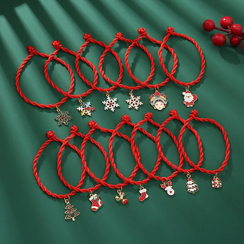 Pulseras-de-Navidad-esmaltadas-para-hombres-y-mujeres-juego-de-joyas-de ...