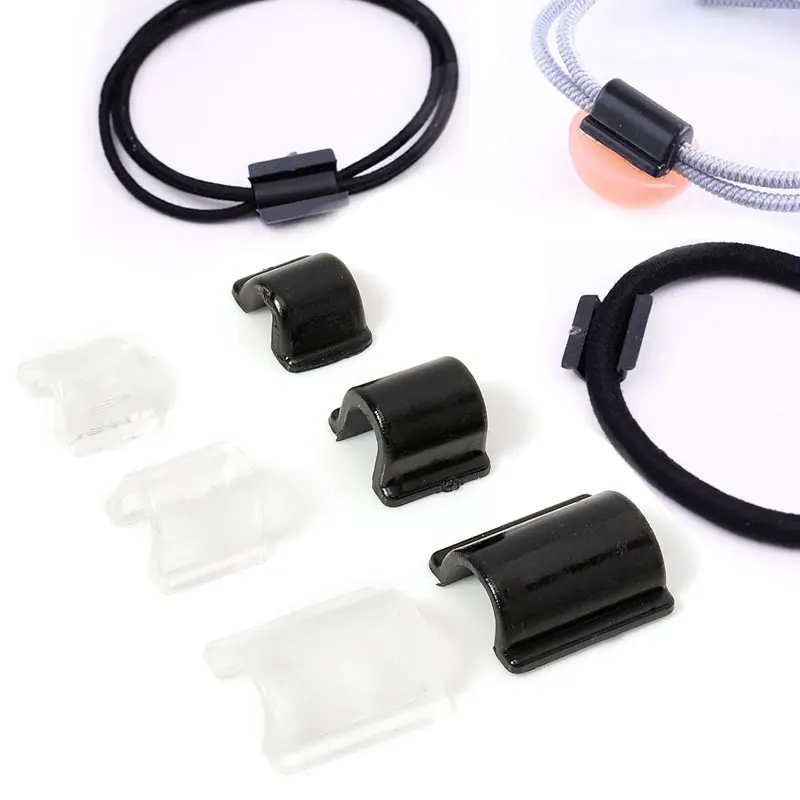 50pcs Plastic Hair Band Base Connector Elastic Rubber Band Paste ...