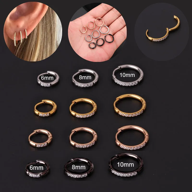 Stainless Steel Hoop Earring Clicker | Helix Piercing Stainless Steel ...