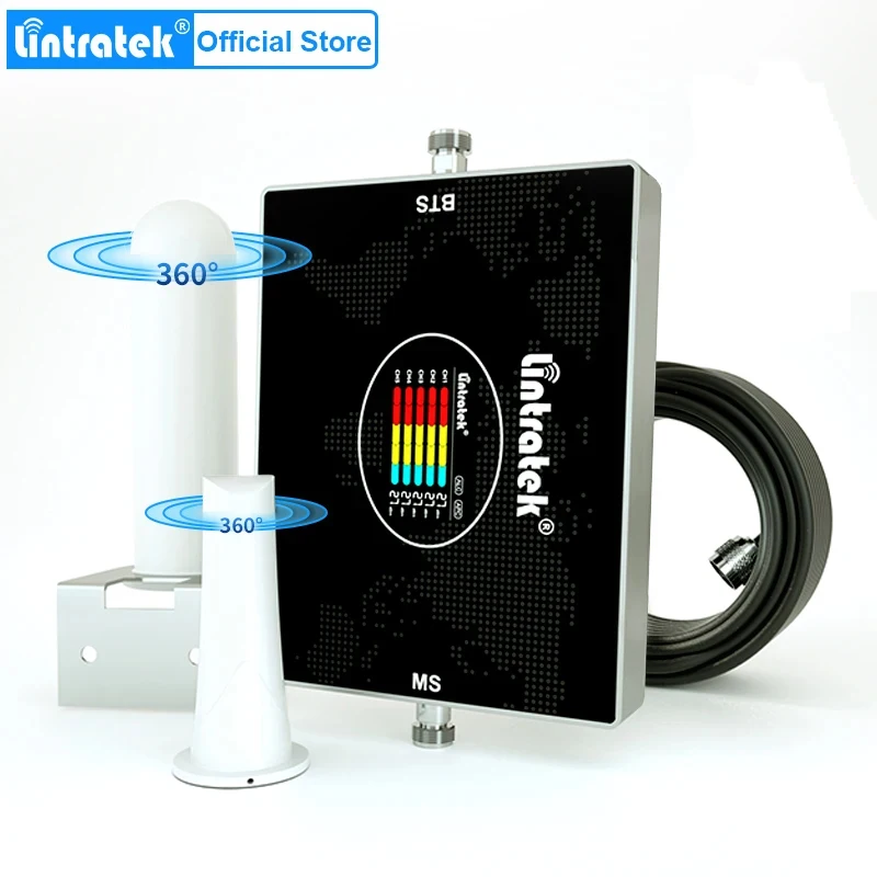 Lintratek 5 Band 800 900 1800 2100 2600MHz 2G 3G 4G Cellular Signal Amplifier LTE B28 700 850 ...