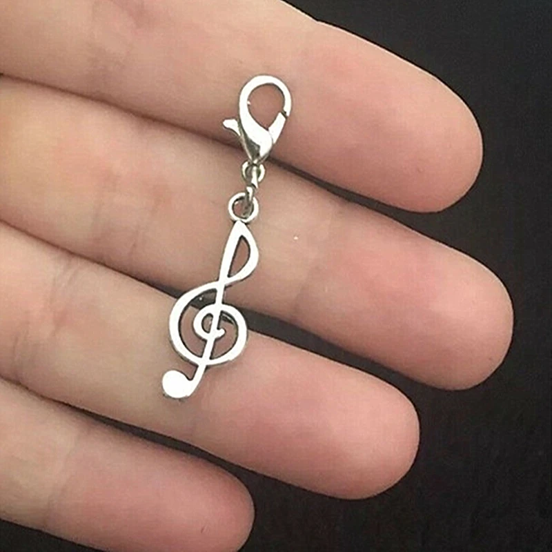 3 Pcs Antique Silver Color Music Note Charm Pendant Clip Purse Zip ...