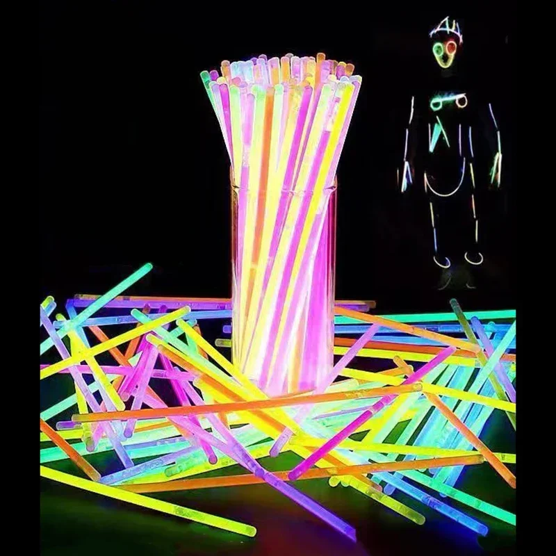 2024-New-100Pcs-Party-Fluorescence-Light-Glow-Sticks-Bracelets ...