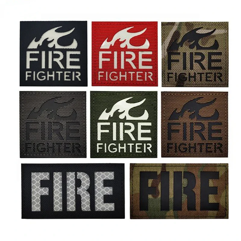 FIRE Mini Reflective Magic Sticker Glow in the Dark Firefighter Fire ...