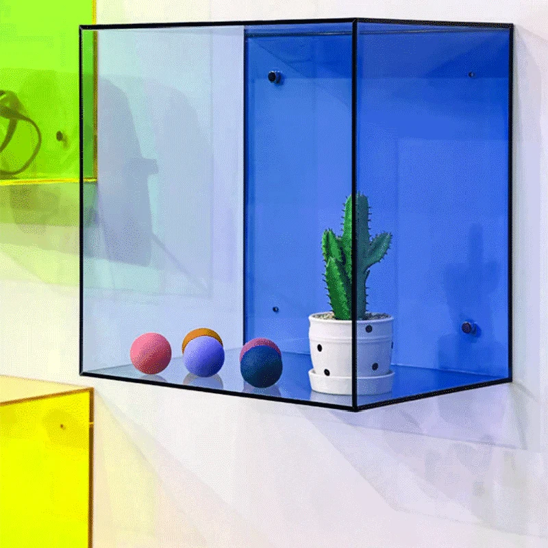 1Pc Wall Mounted Acrylic Storage Box, Wall Decoration Display Rack ...