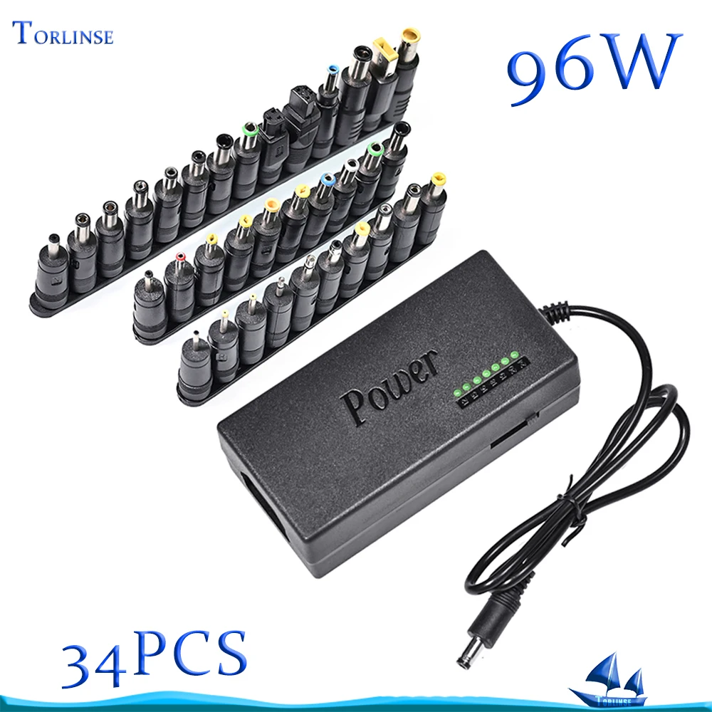 96W 34Pcs Universal Power Adapter 12V To 24V Adjustable Portable ...