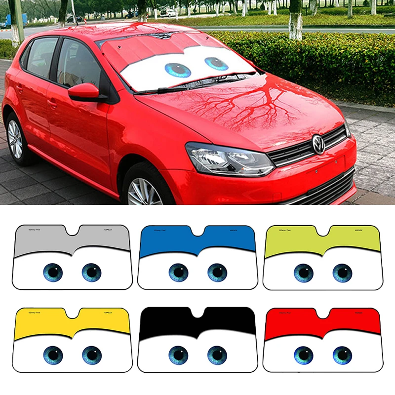 6 Colors Eyes Heated Windshield Sunshade Car Window Windscreen Cover ...