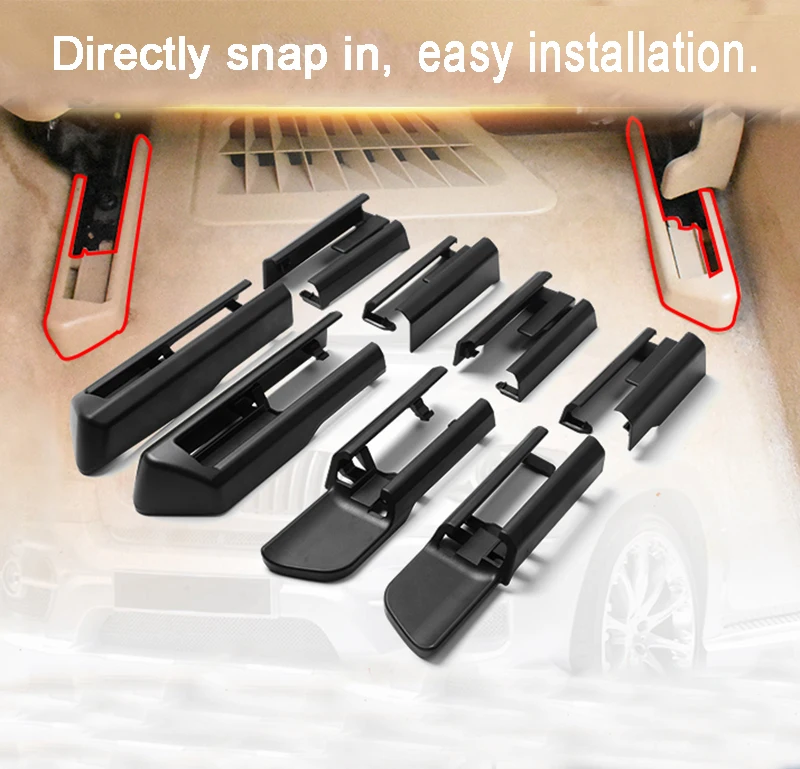 Black-Sliding-Track-Bonnet-Car-Seat-Rail-Trim-Cover-For-BMW-5-Series ...