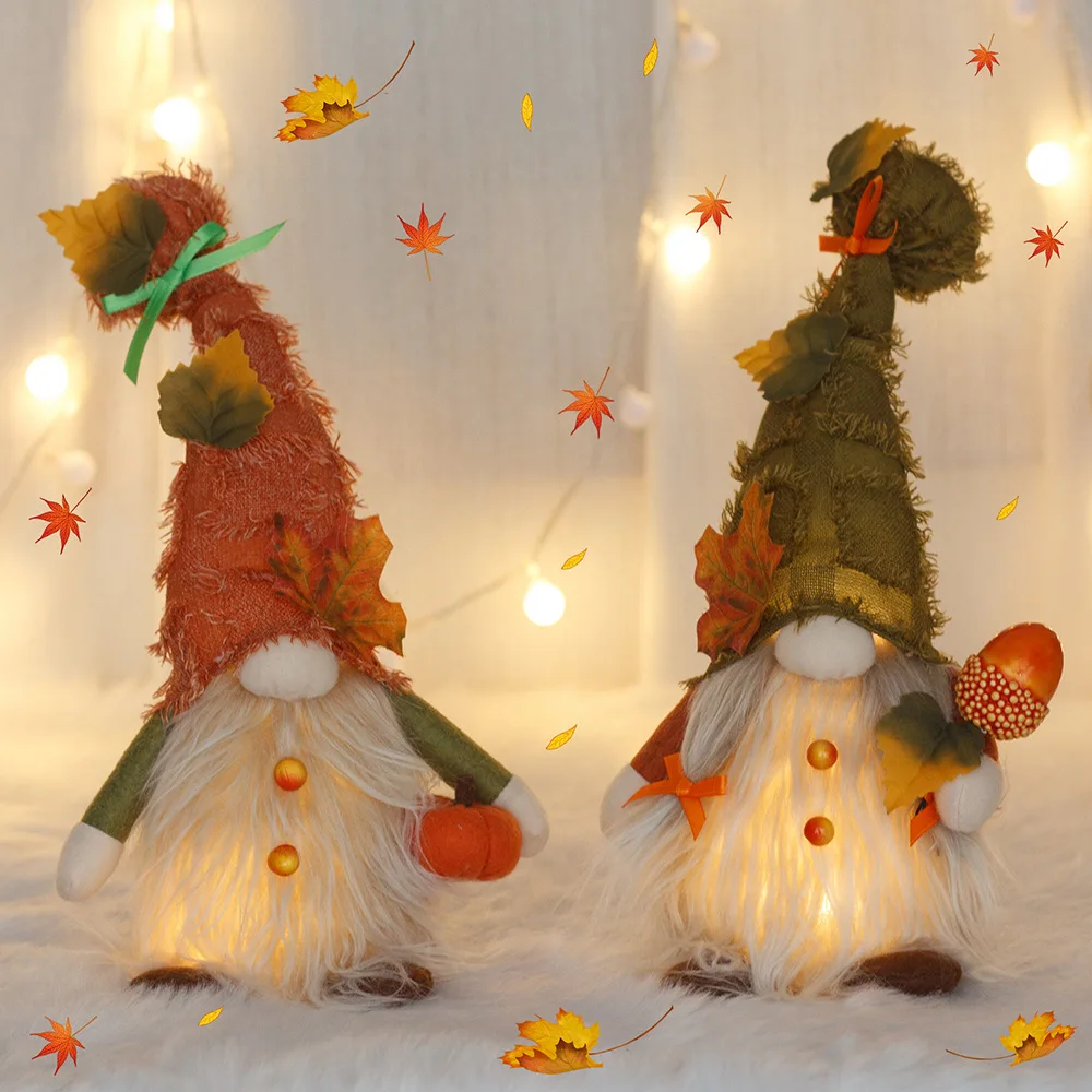 Dwarf-Autumn-Fall-Rudolph-Doll-With-LED-Light-Elf-Ornaments ...