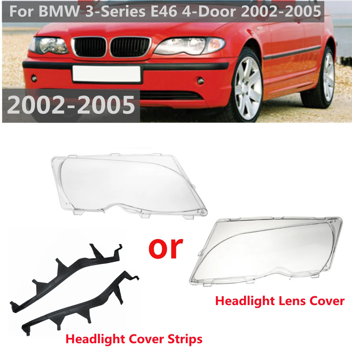 Car-Front-Headlight-Lens-Cover-Headlight-Cover-Strips-For-BMW-E46-318i ...