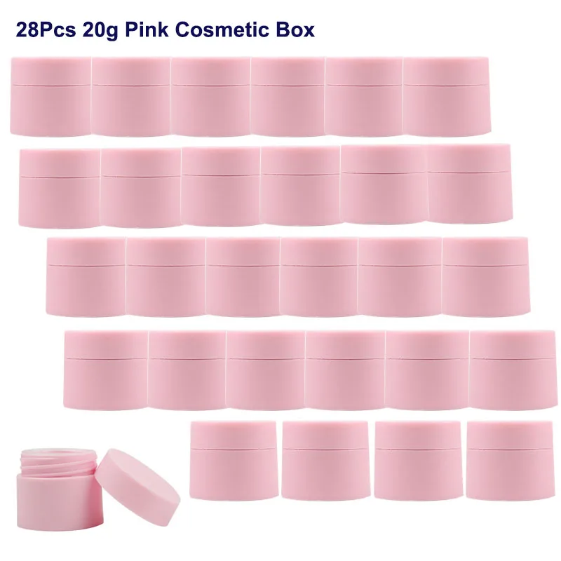 28Pcs-Sets-20g-Pink-Travel-Face-Cream-Jar-Cosmetic-Box-Refillable ...