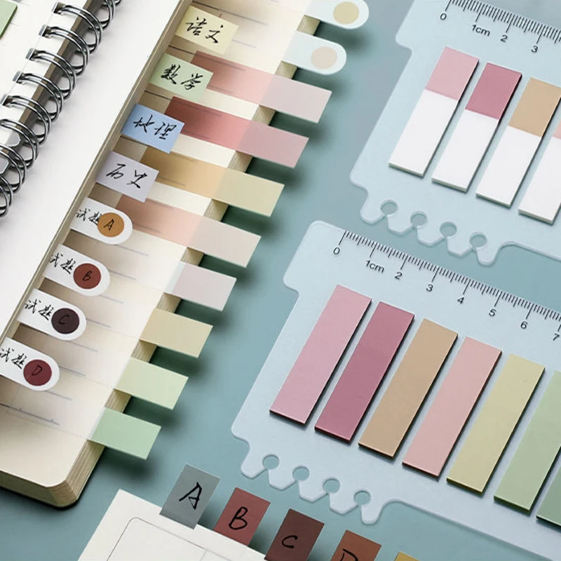 Retro Morandi Markers Paper Index Notepad Bookmark Stickers Memo Pad ...