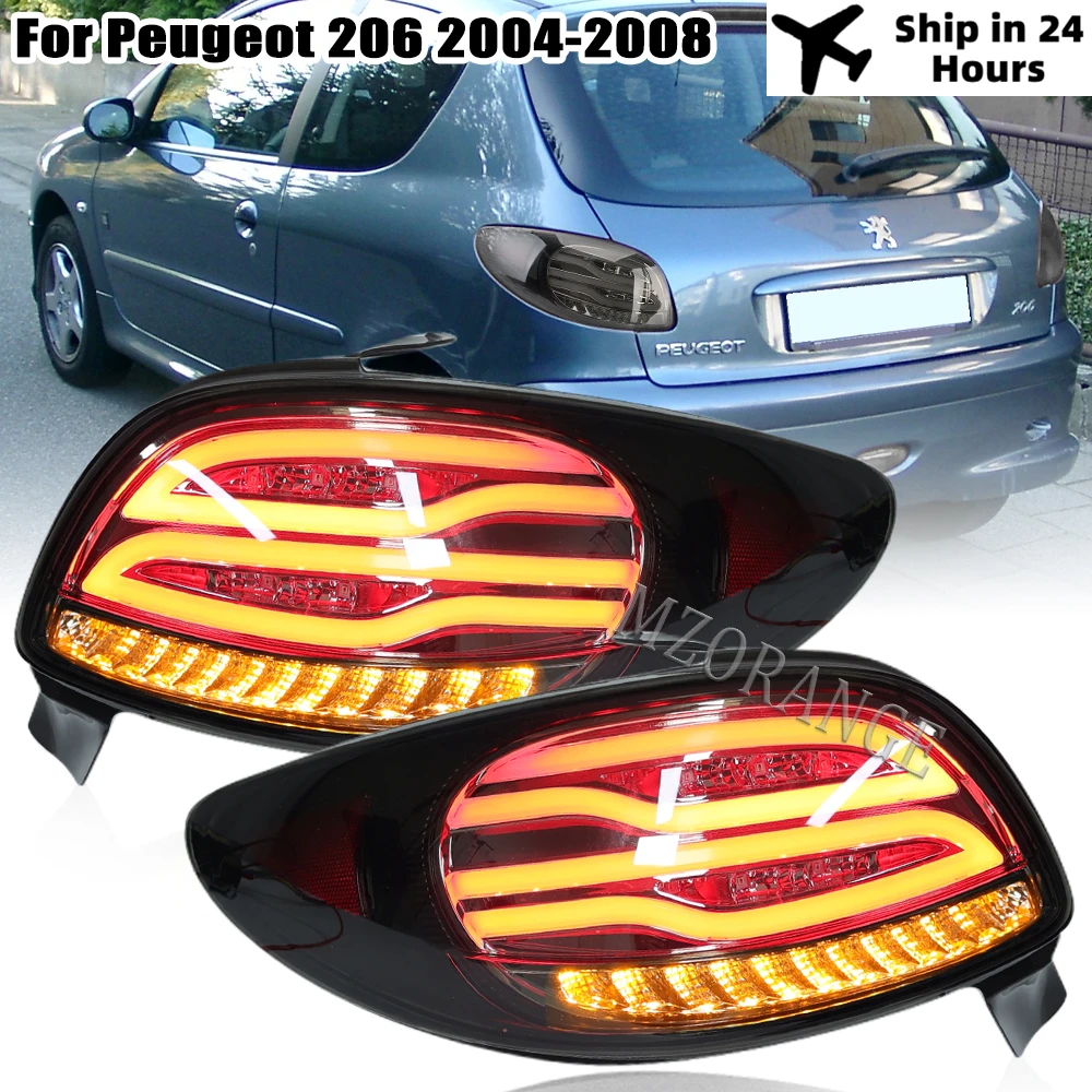 1Pair-LED-Rear-Tail-Lights-For-Peugeot-206-206CC-2004-2005-2006-2007 ...