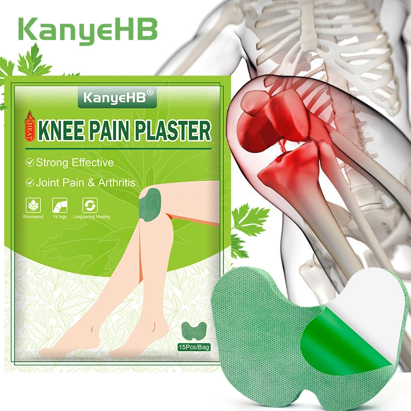 15pcs=1bag Wormwood Knee Pain Plaster Rheumatoid Arthritis Herbal Joint ...