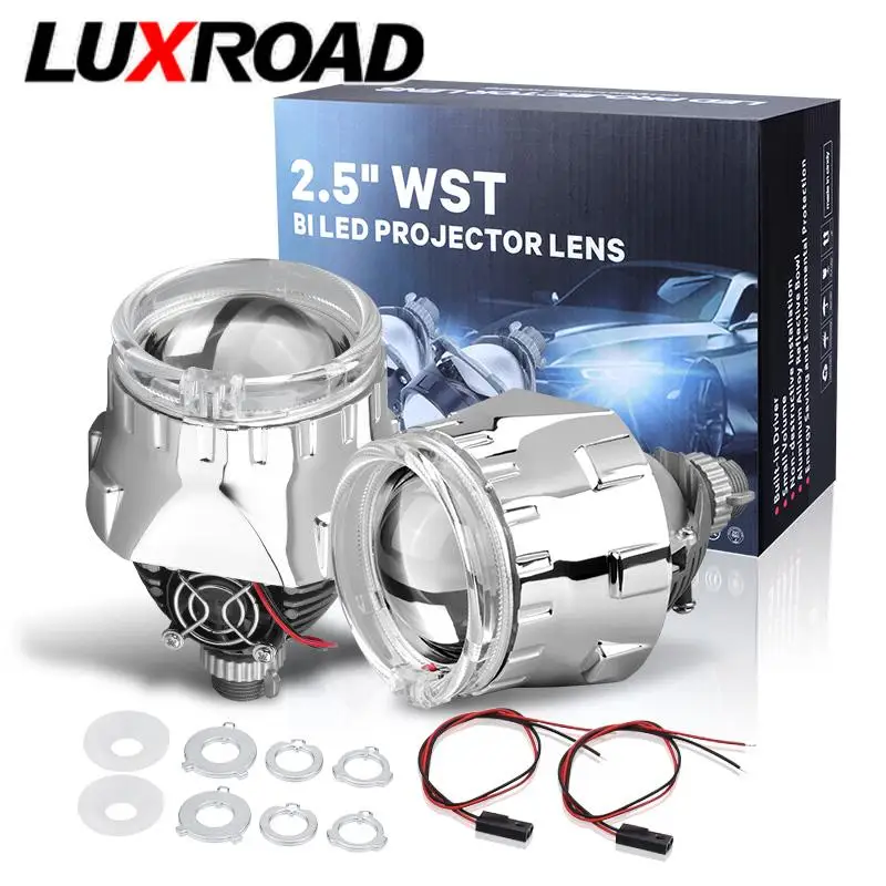 Bi-led Projector 2.5 inch LED Lens Angle Eyes Lenses For Headlight H7 H4 9005 9006 HB3 HB4 LED ...