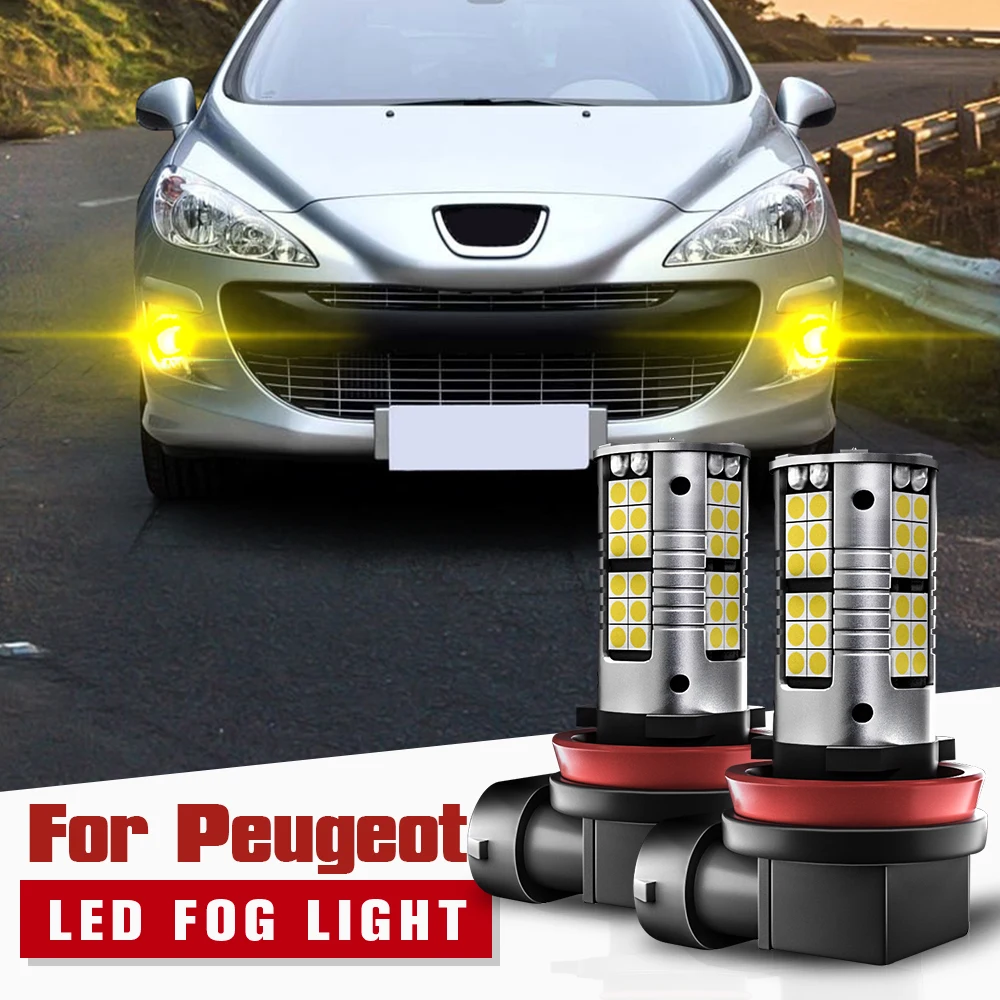 2pcs Led Fog Light Lamp H8 H11 Canbus For Peugeot 207 3008 301 307 308 ...