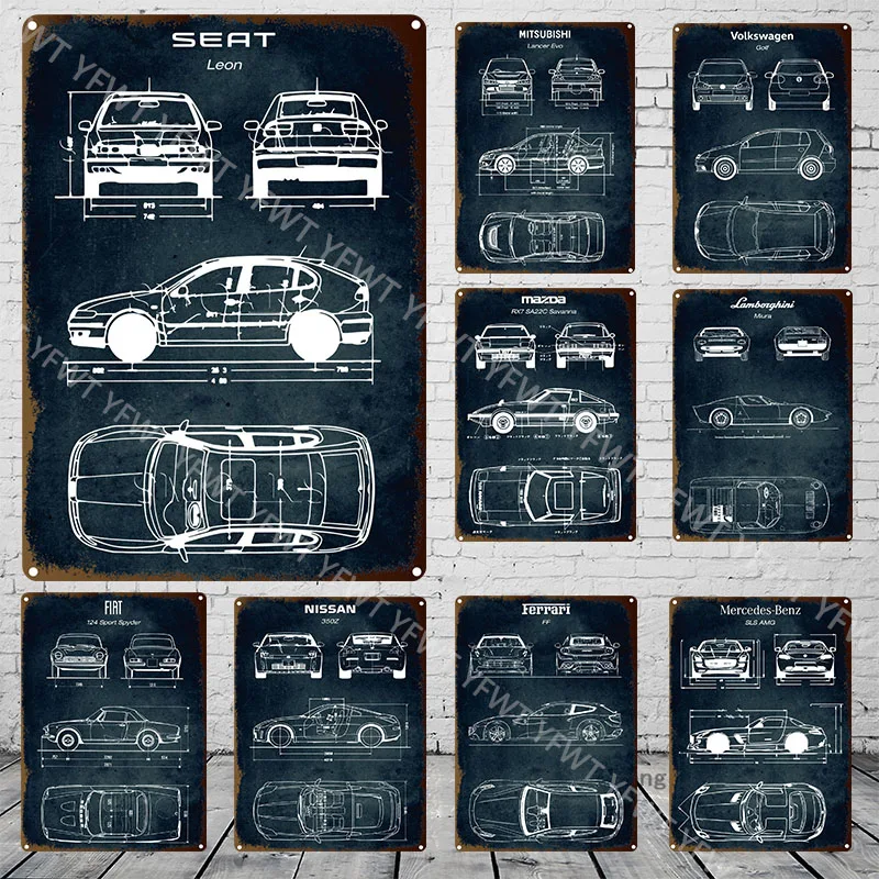 Classic-Sports-Racing-Model-Explaining-Metal-Sign-Retro-Wall-Sign-Bar ...