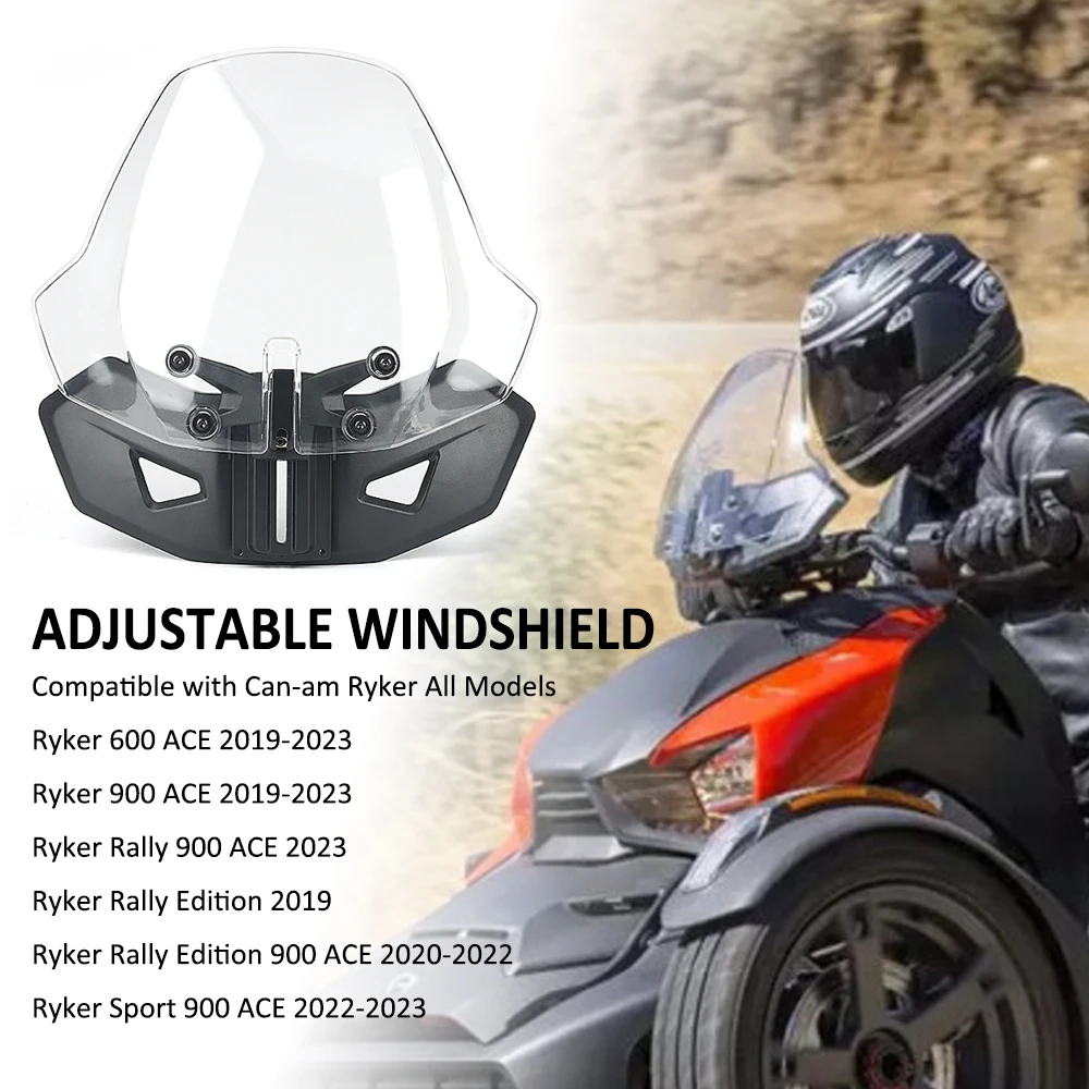 Motorcycle-Adjustable-Windscreen-Windshield-Wind-Screen-Shield-For-Can ...