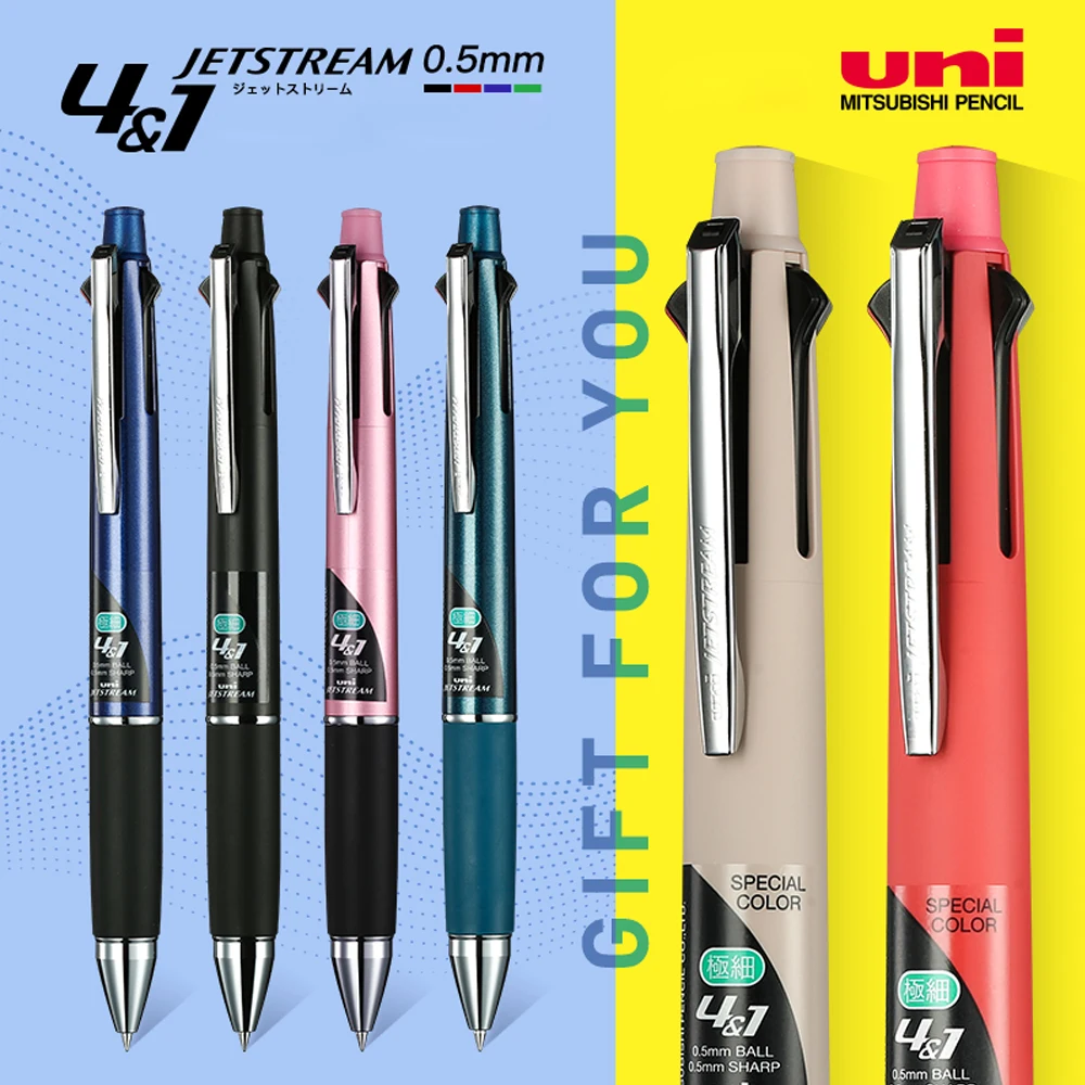 UNI-JETSTREAM-Multi-function-Pen-Four-Color-Ballpoint-Pen-Pencil-MSXE5-1000-Anti-Fatigue-Smooth ...