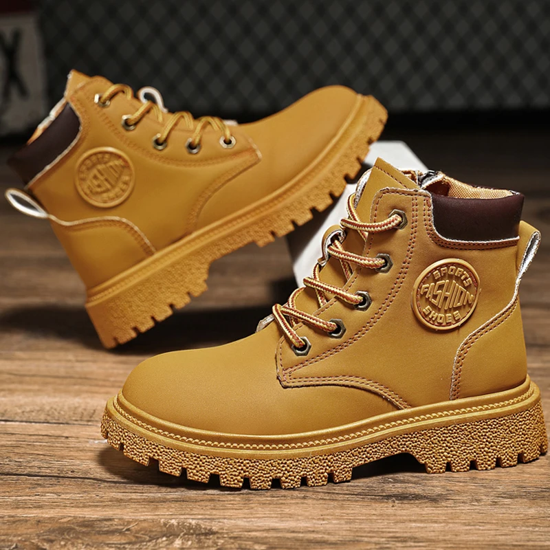 New-Winter-Spring-Children-Rubber-Ankle-Yellow-Snow-Black-Boots-For ...