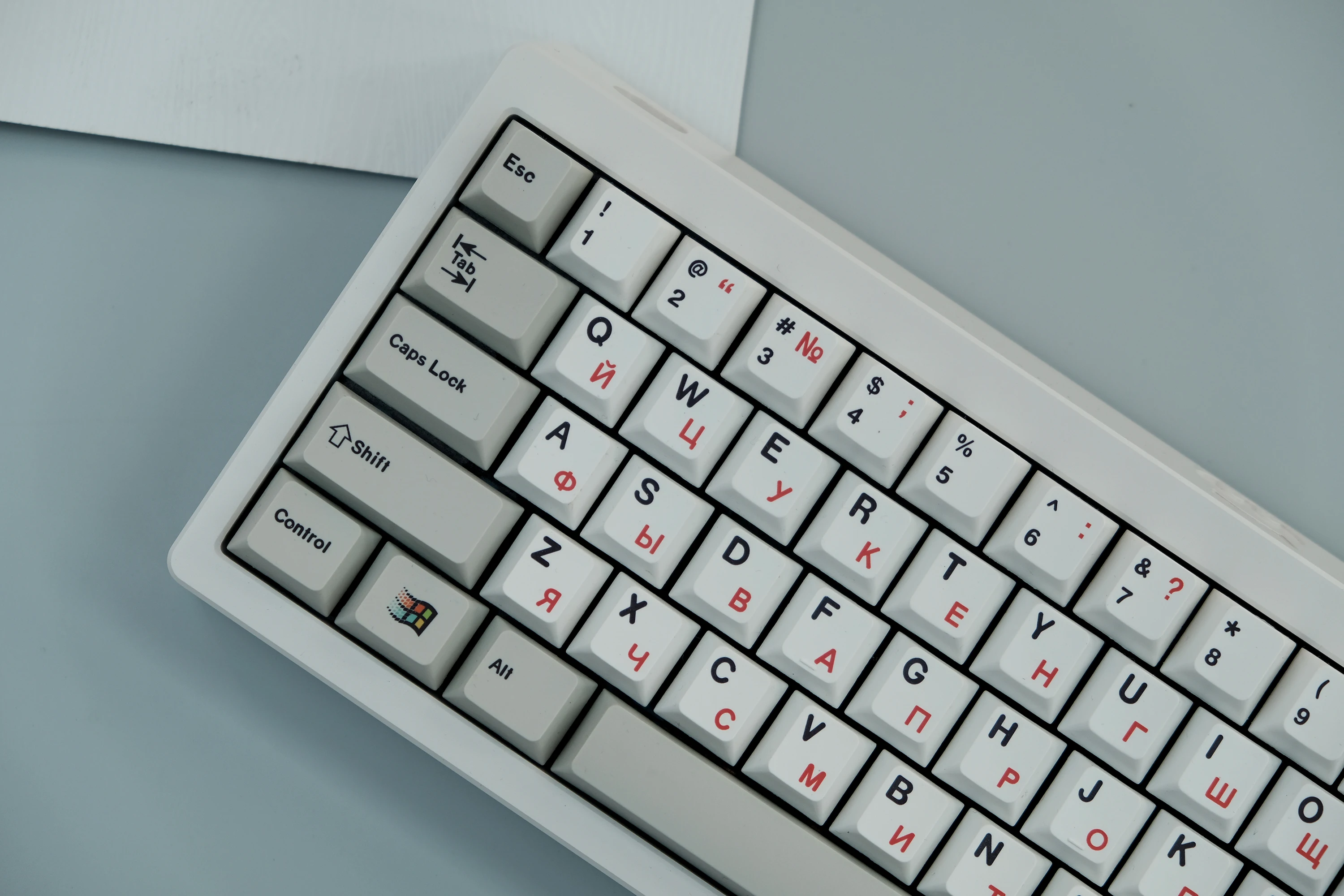 Russian-Grey-White-Keycaps-128-Key-Set-PBT-Dye-Subbed-Keycap-GMK ...