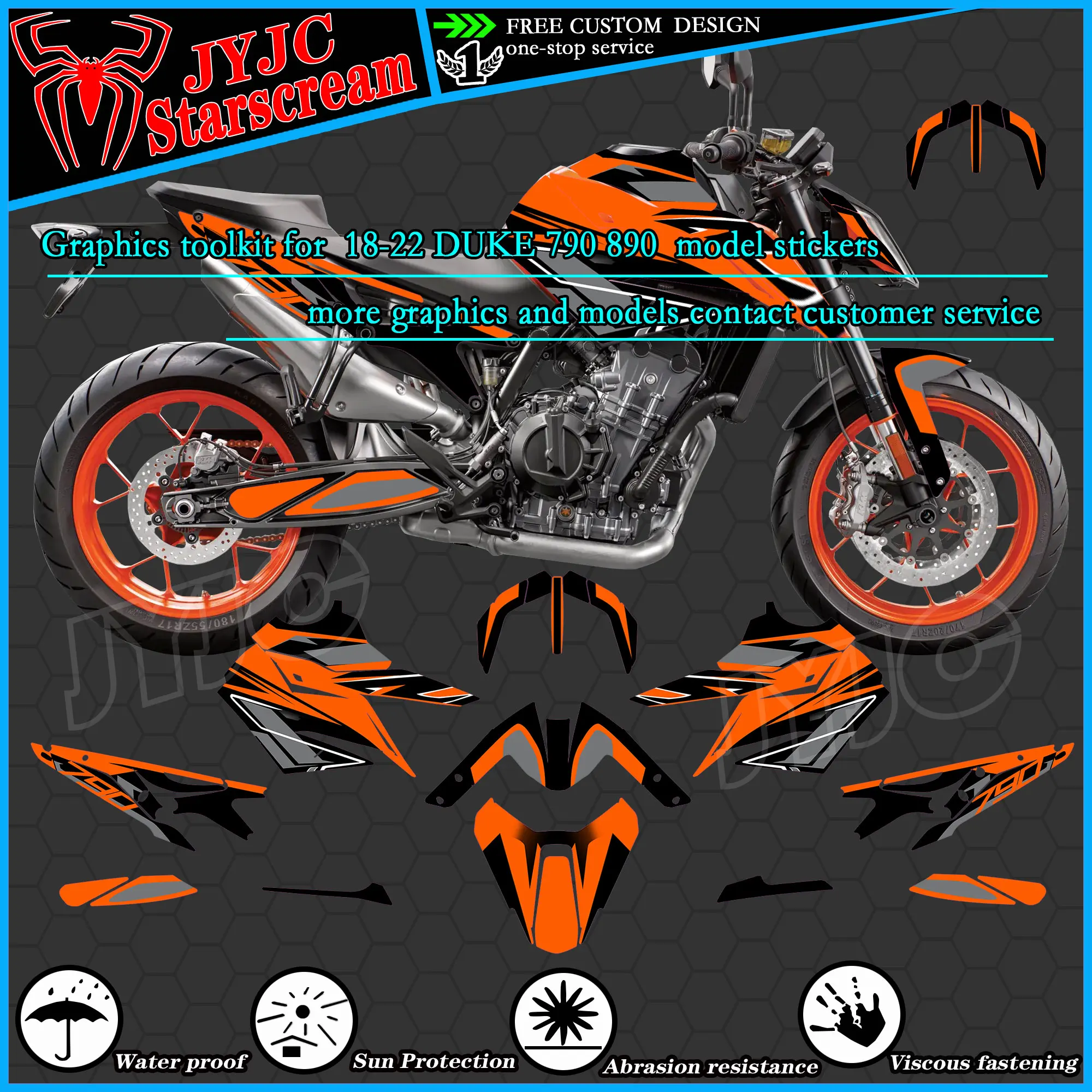 Graphic-Kit-for-2018-2019-2020-2021-2022-DUKE790-890-Motorcycle-Decal ...