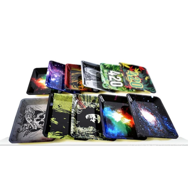 Cigarette Tobacco Metal Rolling Tray Herb Roller Papers Cigar Smoke ...