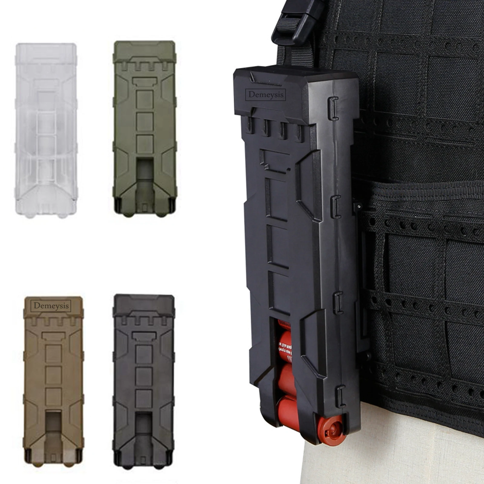 전술 Molle Reload Magazine 파우치 10 라운드 12GA 12 게이지 탄약 파우치 Hunting Shotgun ...