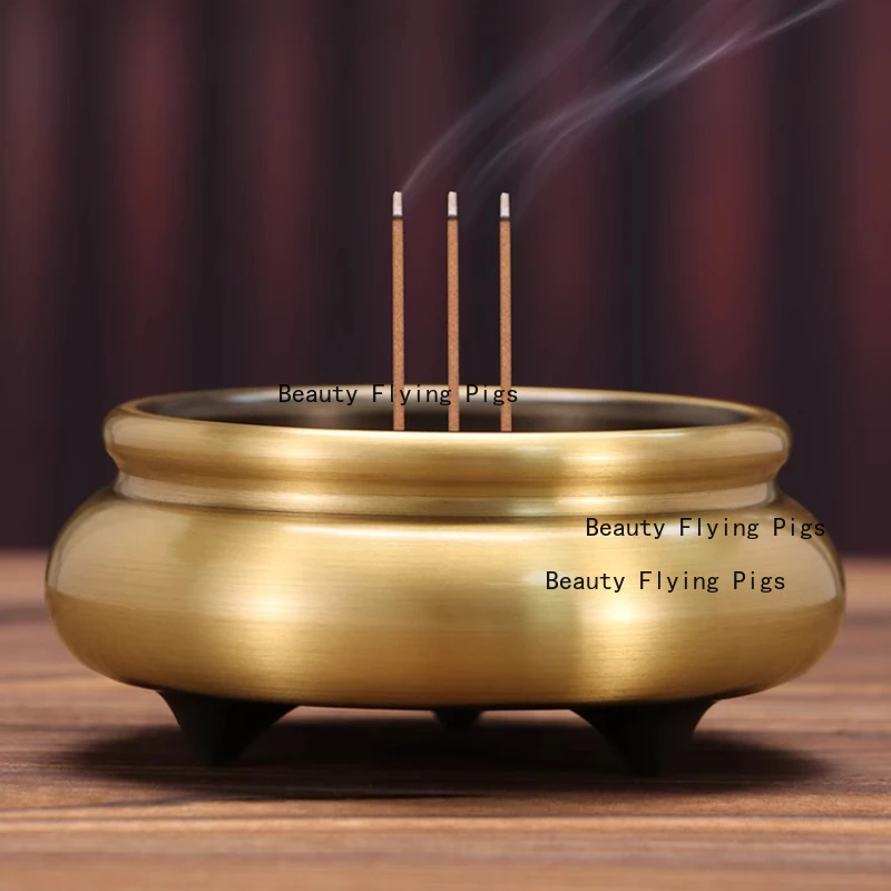 Home decoration accessories Copper incense burner ornaments Smooth ...
