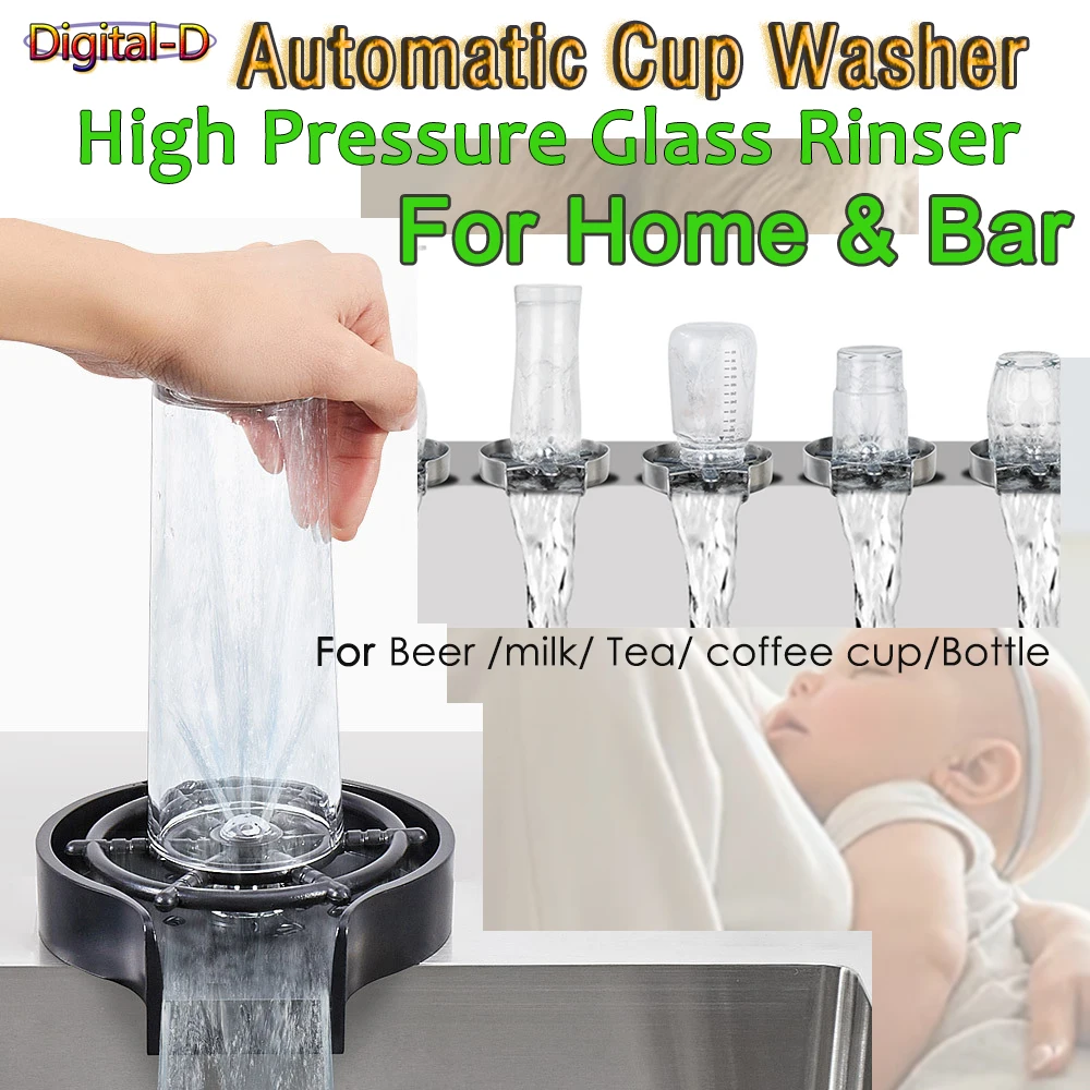 Automatic-Cup-Washer-High-Pressure-Kitchen-Glass-Rinser-Bar-Bottle ...