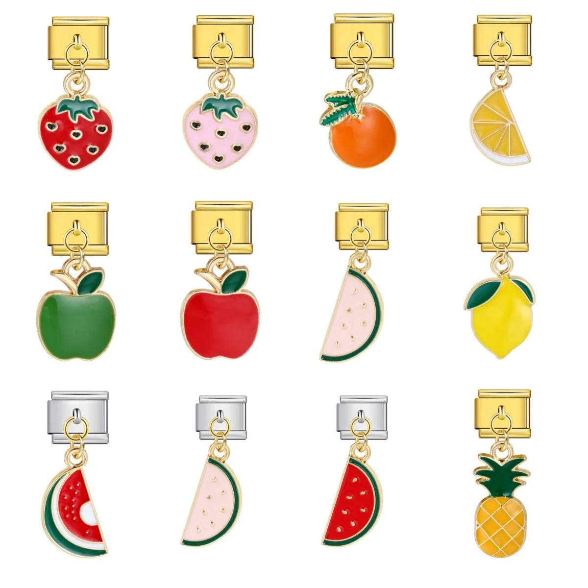 New Orange Strawberry Apple Lemon Watermelon Italian Links Charm Fit ...