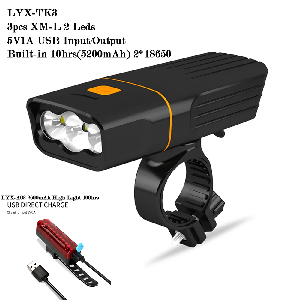 3000LM-Bike-Light-Front-Lamp-USB-Rechargeable-LED-MTB-Headlight-18650 ...
