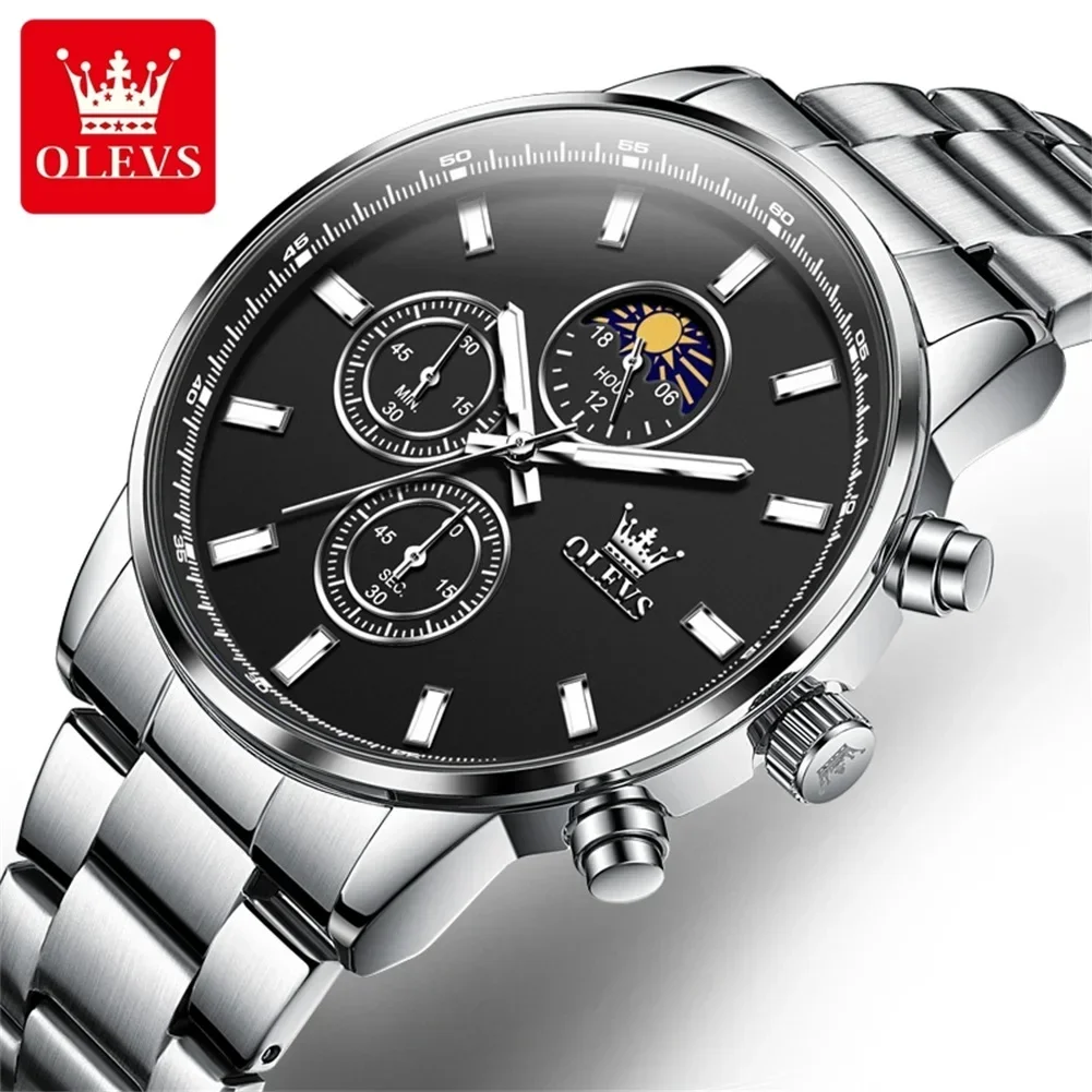 OLEVS-2902-Quartz-Watch-For-Men-Moon-Phase-Wristwatches-Waterproof ...