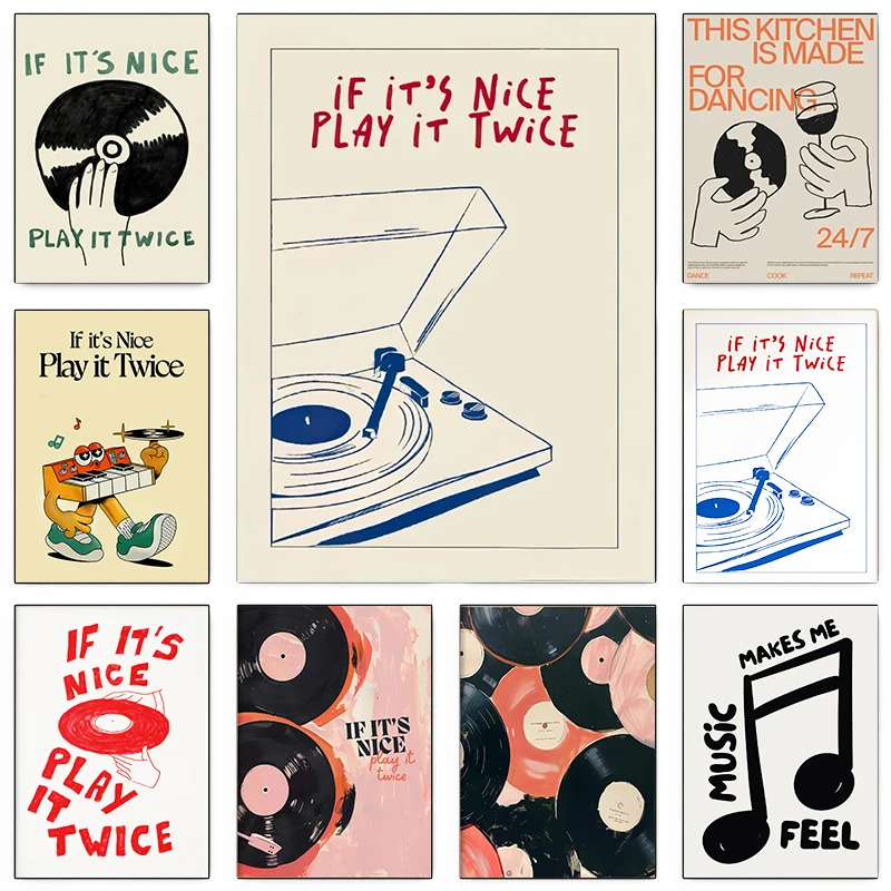 Modern Music Player Poster If It's Good, Play It Twice Canvas Print for ...