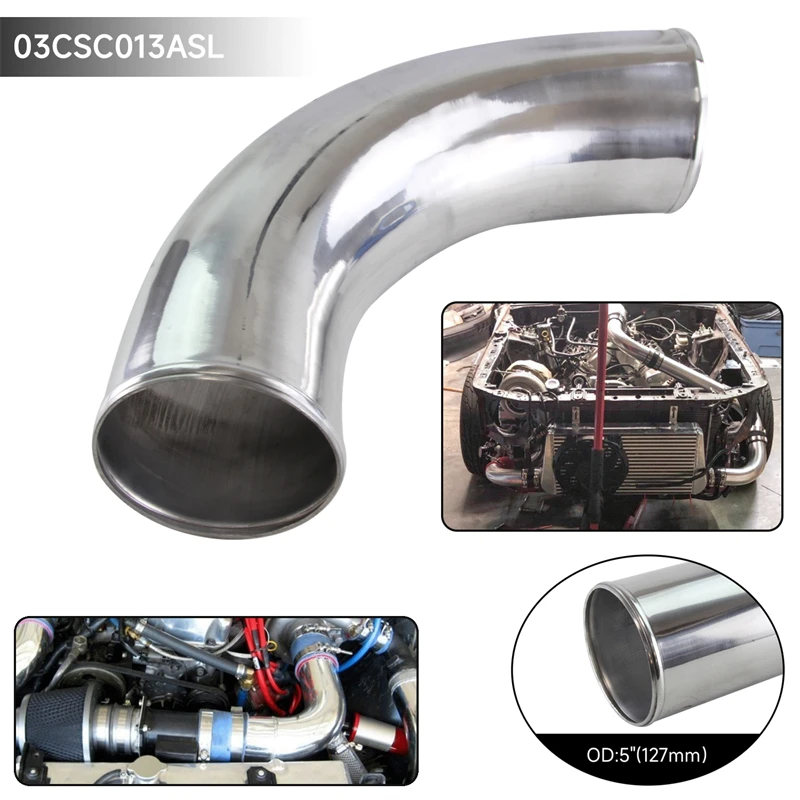 127mm/5 inch Aluminum 90 Degree Intercooler Intake Turbo Pipe Piping ...