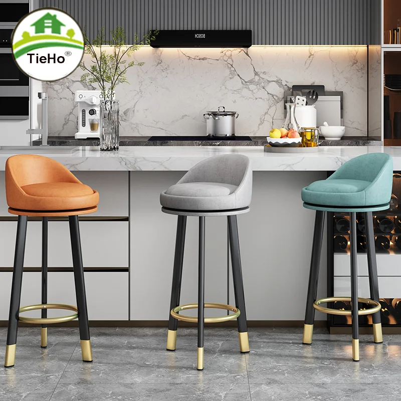 Luxury Rotary Bar Stool Household Modern Simple High Stool Technology ...