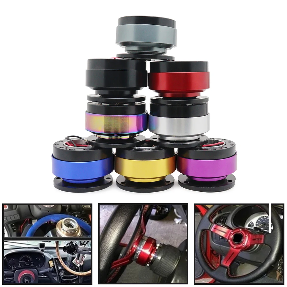 New-Black-Steering-Wheel-Snap-Off-Quick-Release-Hub-Adapter-Boss-kit-8 ...