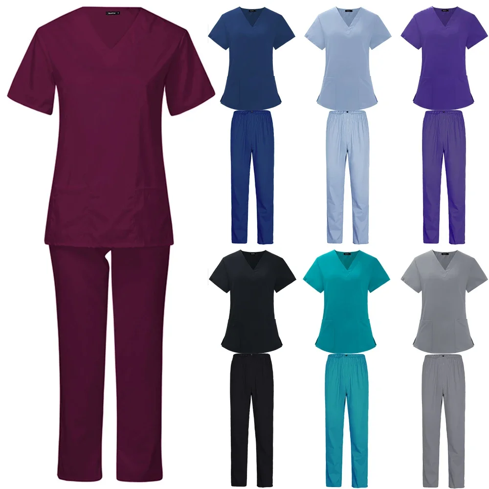 Summer-Thin-Unisex-Scrubs-Set-for-Man-Women-Beauty-Salon-Nurse-Scrubs ...