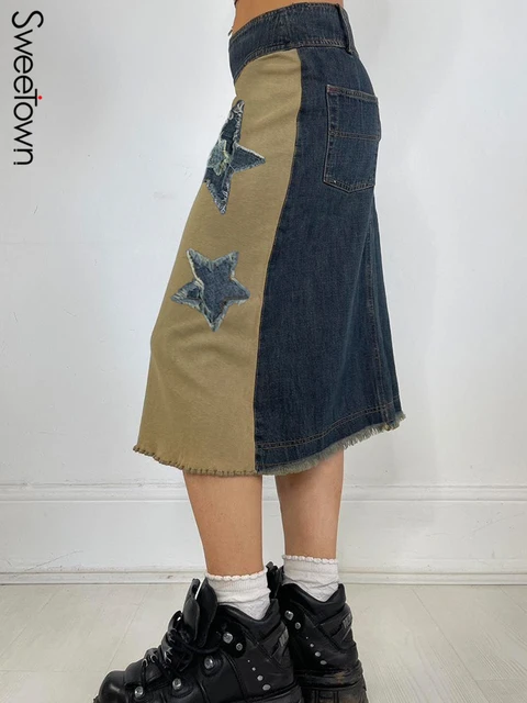 Falda Vaquera Con Patchwork